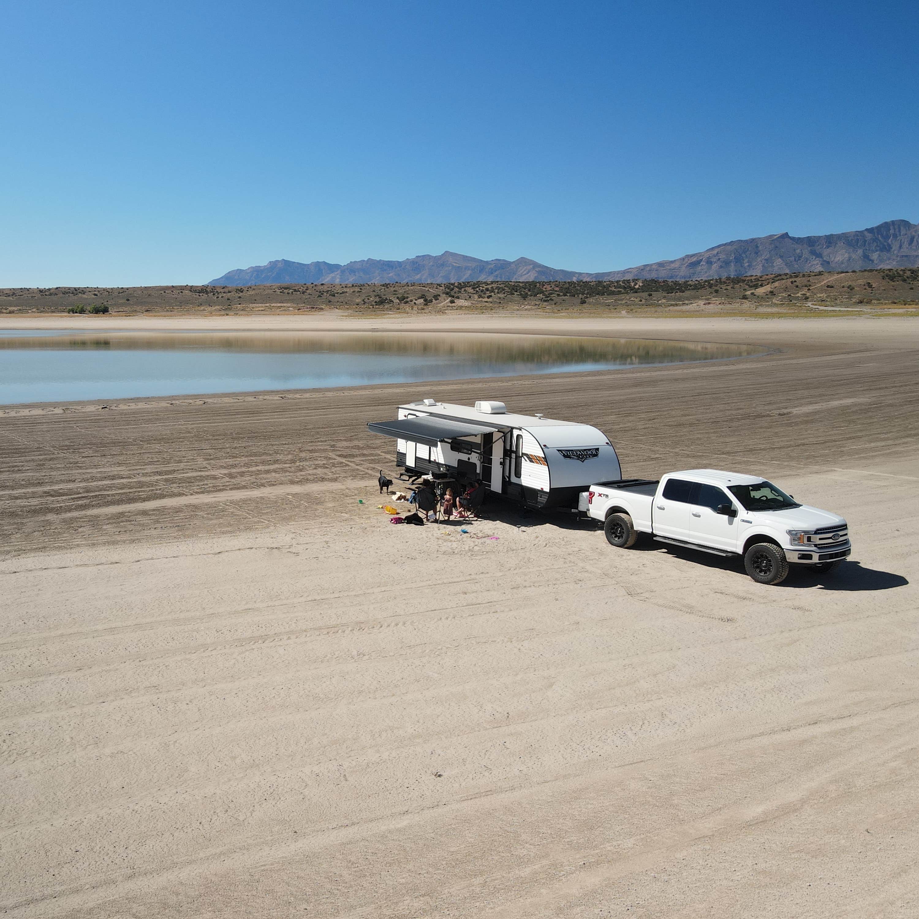 Sandy Beach at Yuba Lake Camping | Levan, Utah