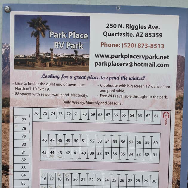 Park Place RV Park | Quartzsite, Arizona