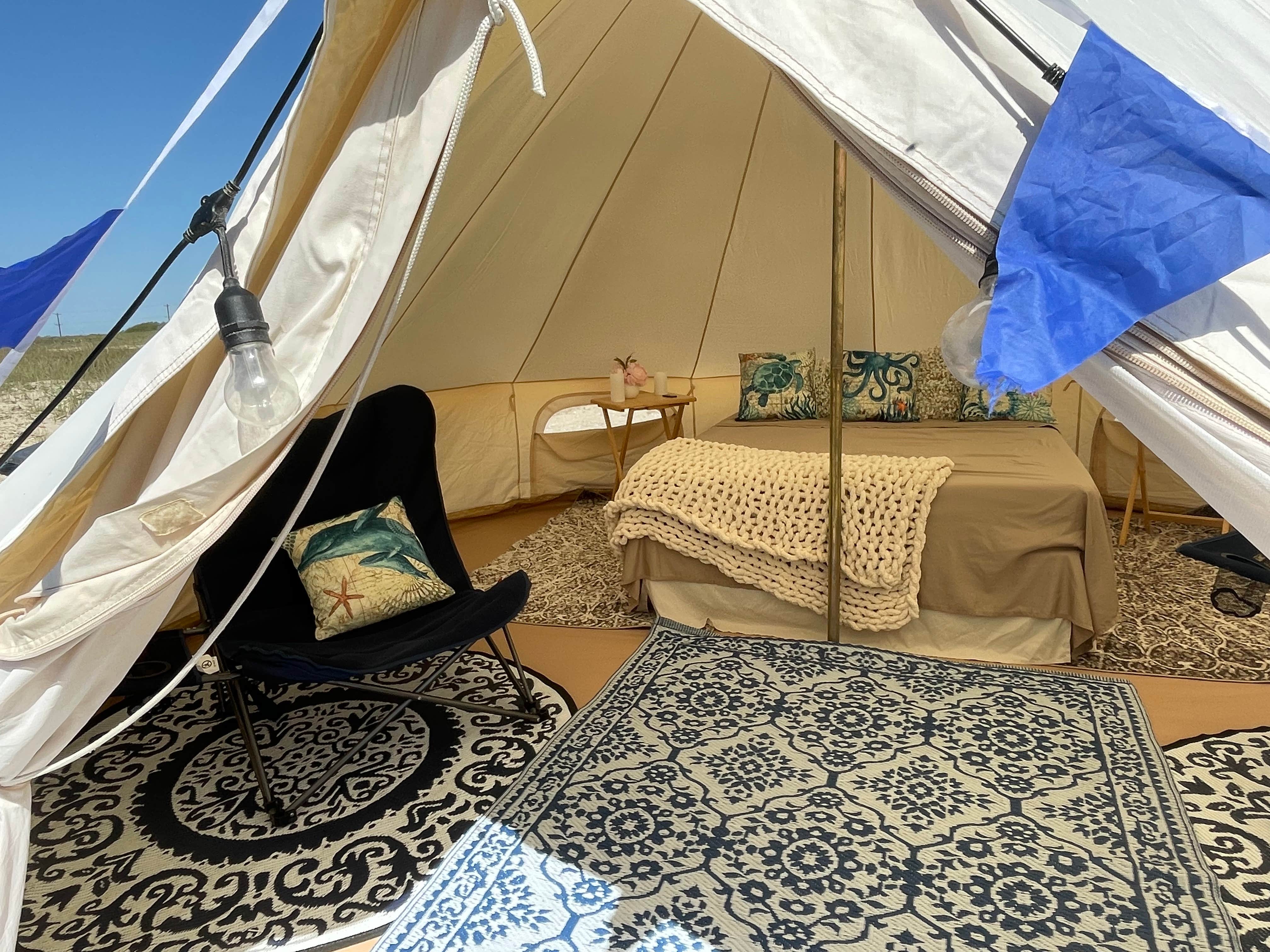 Glamping Yurts on Crystal Beach Camping | Port Bolivar, TX