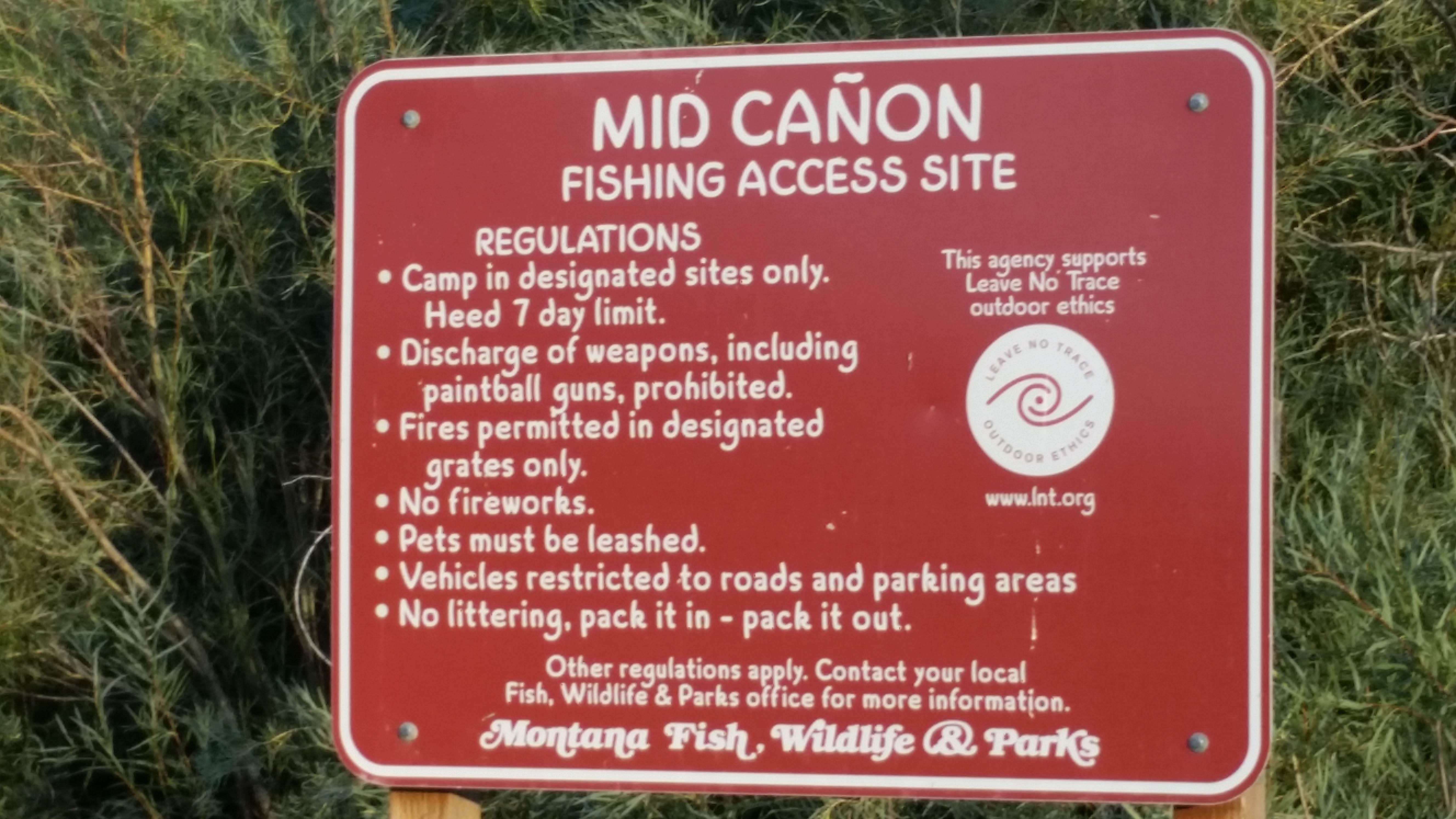 Mid-Canon Fishing Access Site Camping | Craig, MT