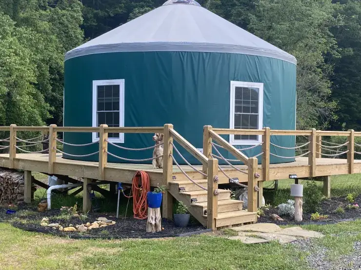 Magical Riverside Yurt w/hot tub | Woodlawn, VA