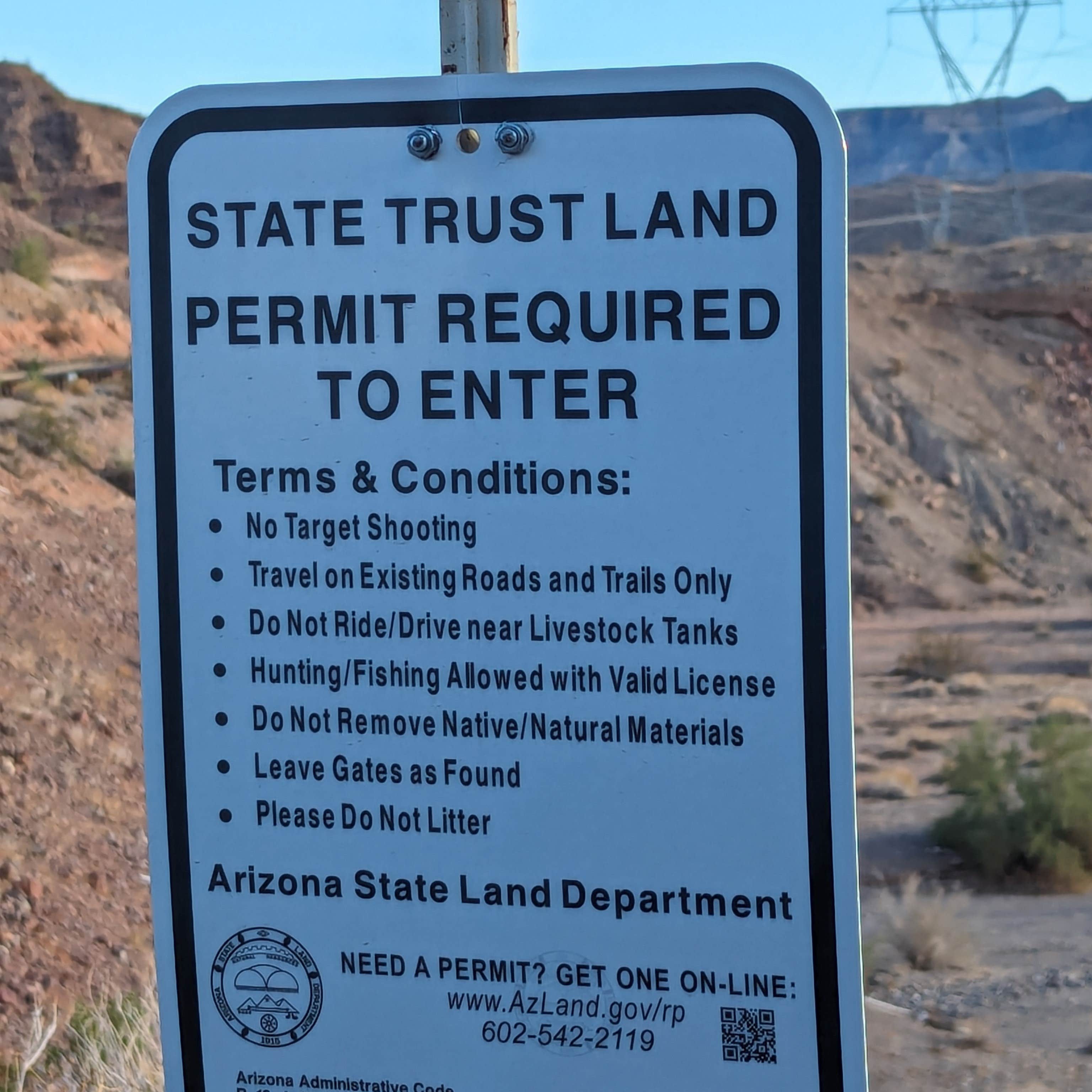 AZ State Land Recreational Area Dispersed Site Camping | Parker Dam ...
