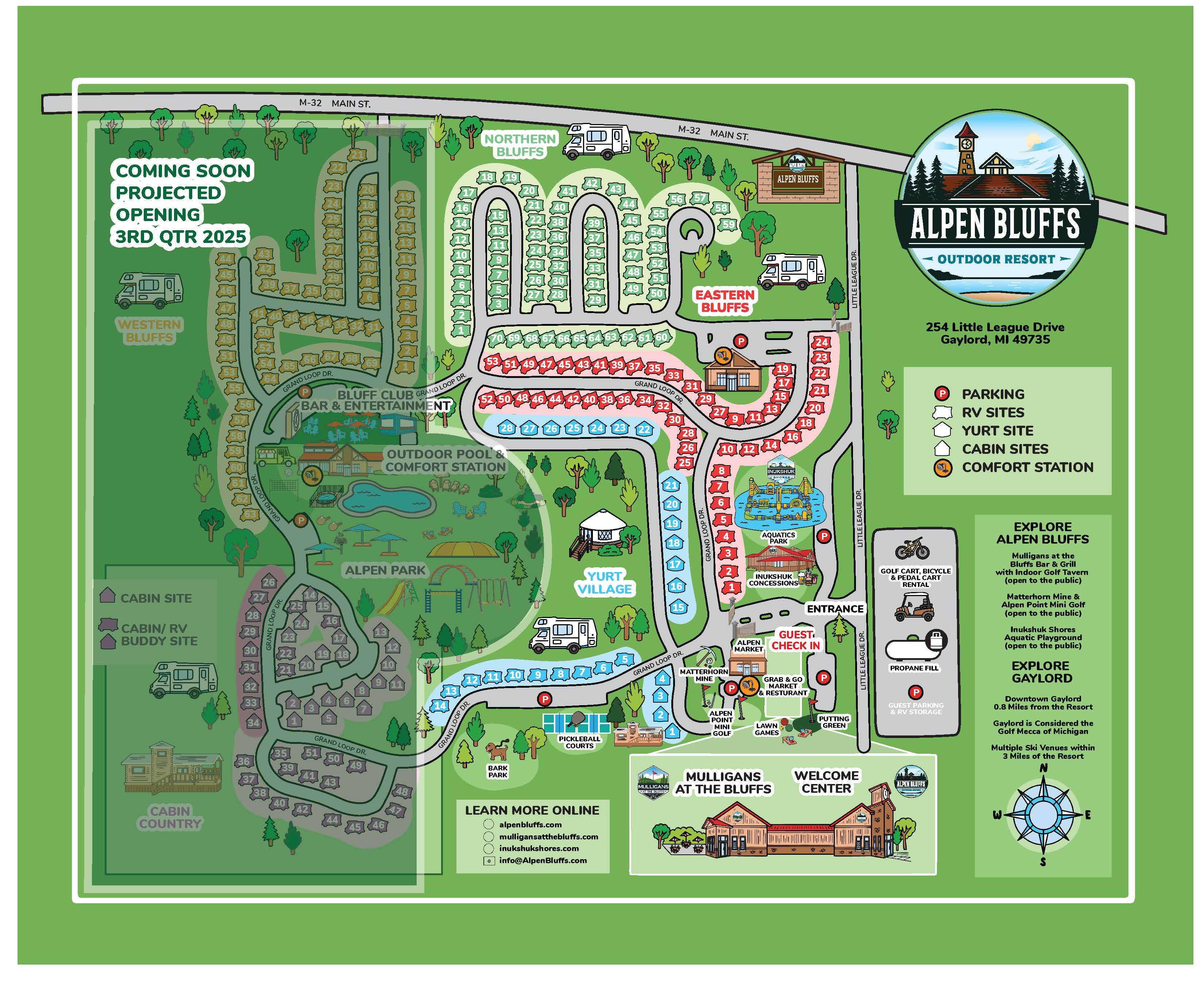 Alpen Bluffs Outdoor Resort Camping | Gaylord, Michigan