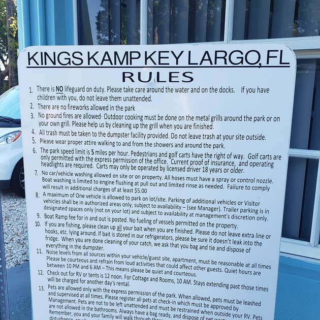 Kings Kamp RV Park Tent Camping and Bay Front Marina | Key Largo, Florida