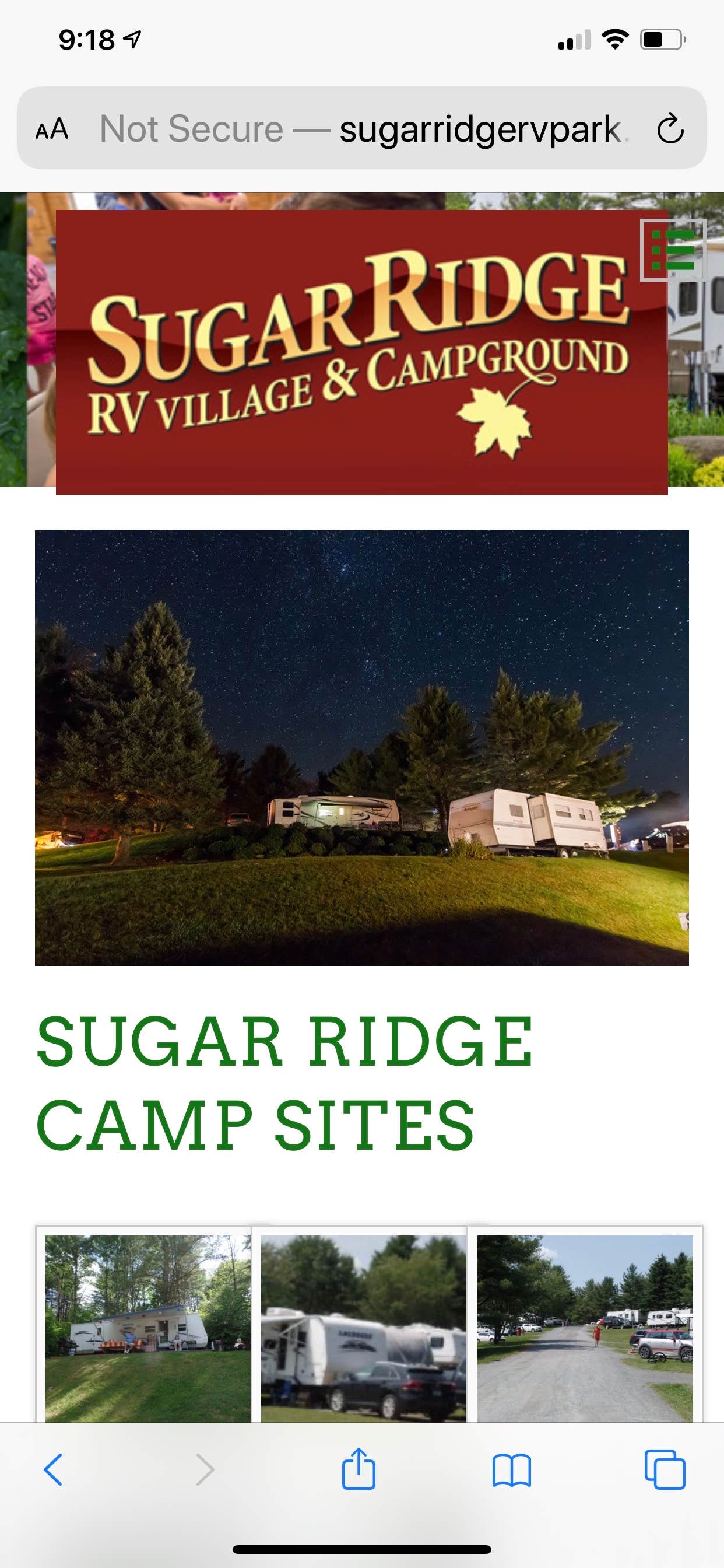Sugar Ridge RV Village & Campground | St. Johnsbury, Vermont