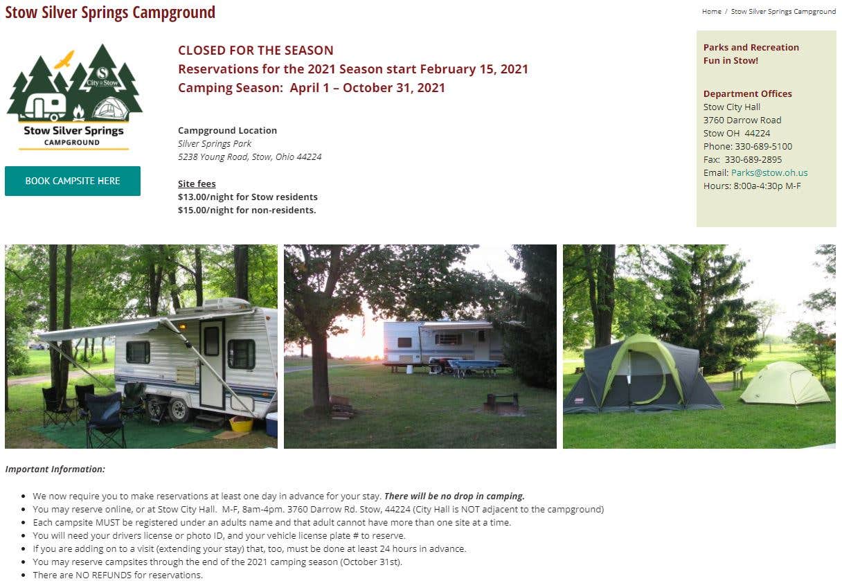 Silver Springs Campground | Stow, OH