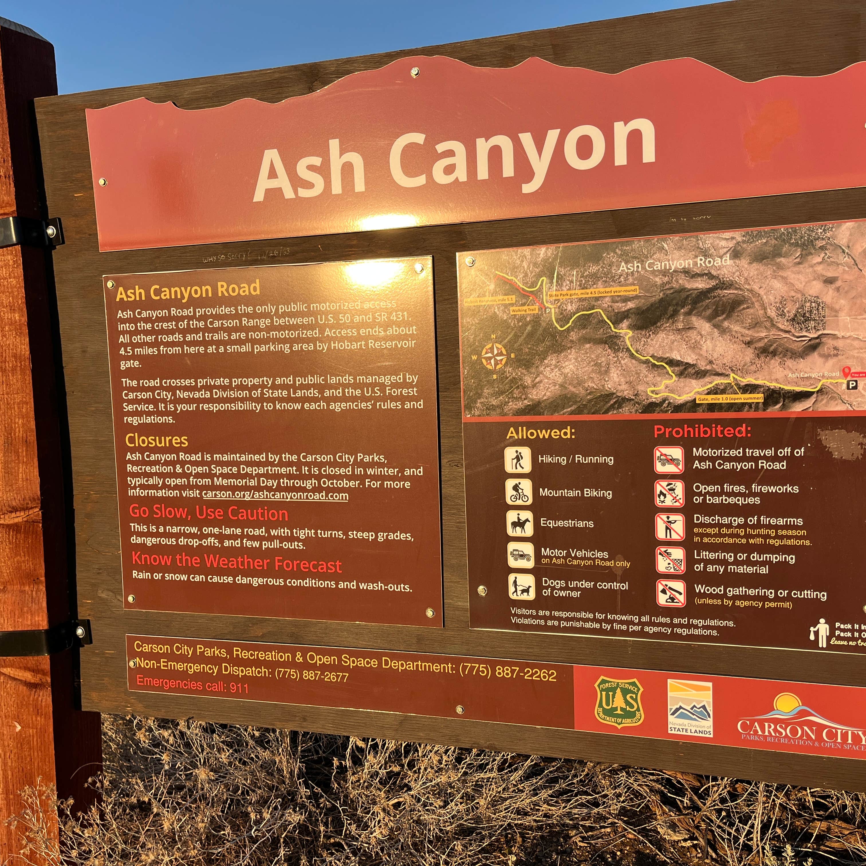 Ash Canyon Creek Trailhead Camping | Carson City, NV