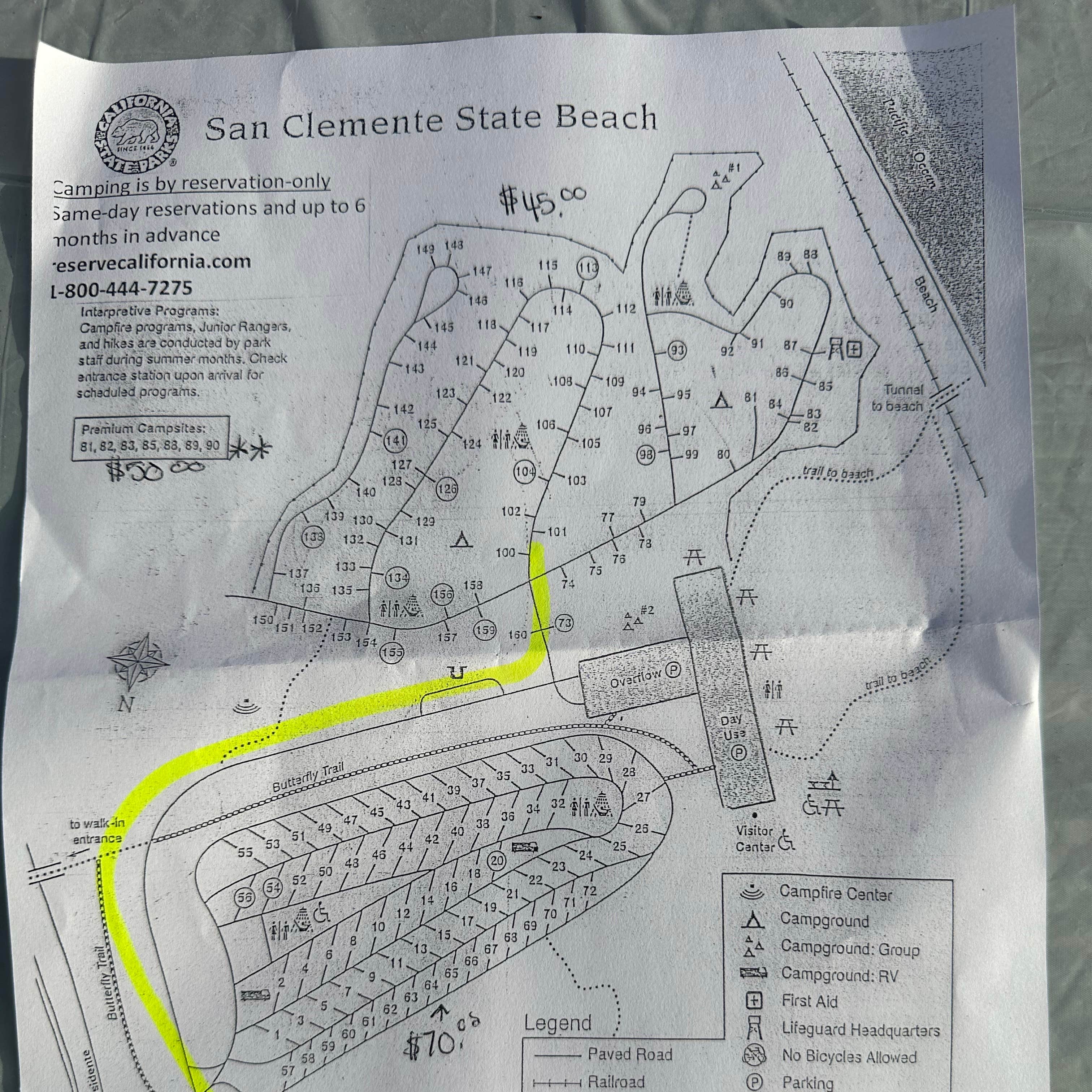 San Clemente State Beach Campground Map – IMCUI