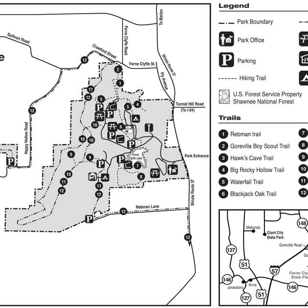 Turkey Ridge Campground — Ferne Clyffe State Park | Goreville, Illinois