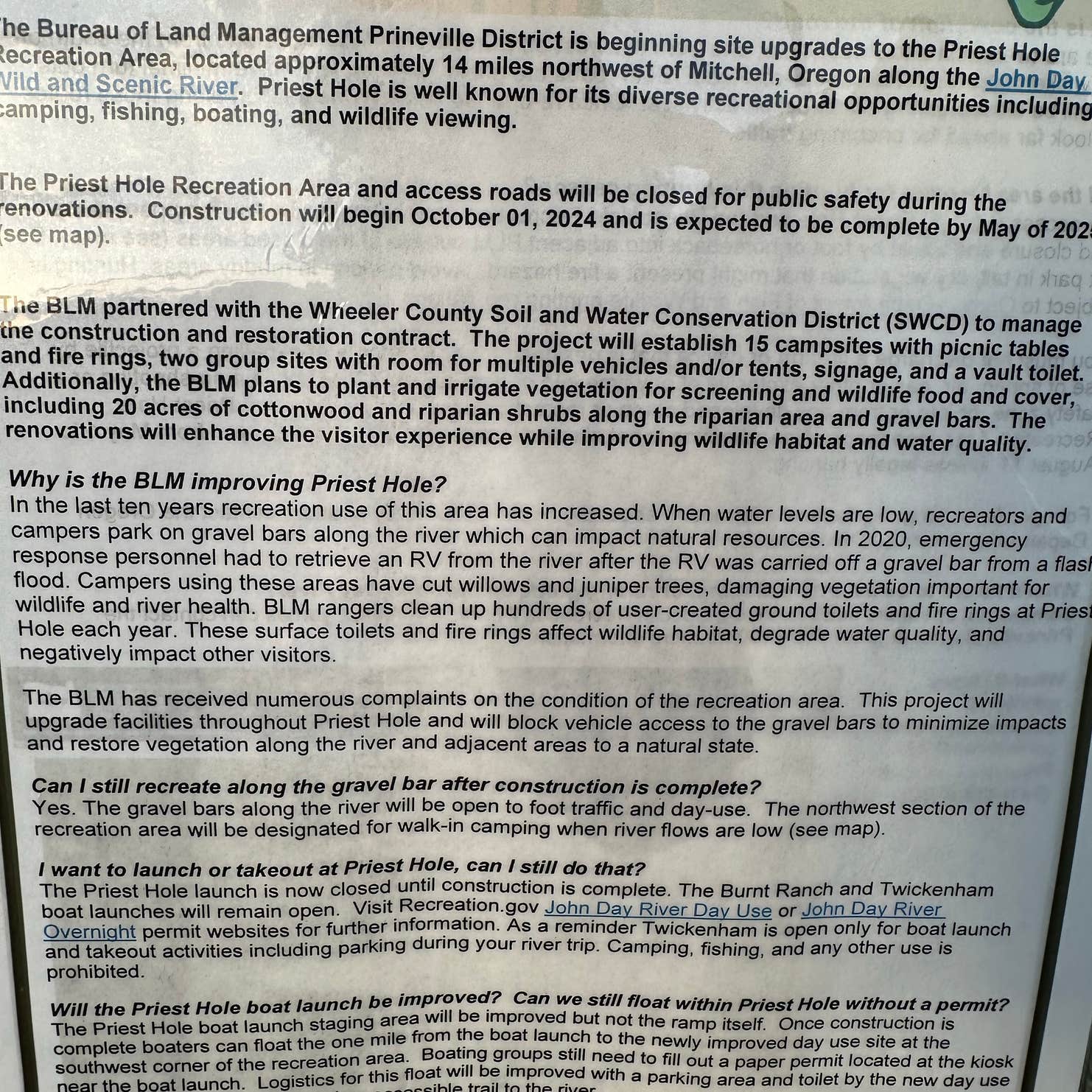 Priest Hole Recreation Area Camping | Mitchell, Oregon