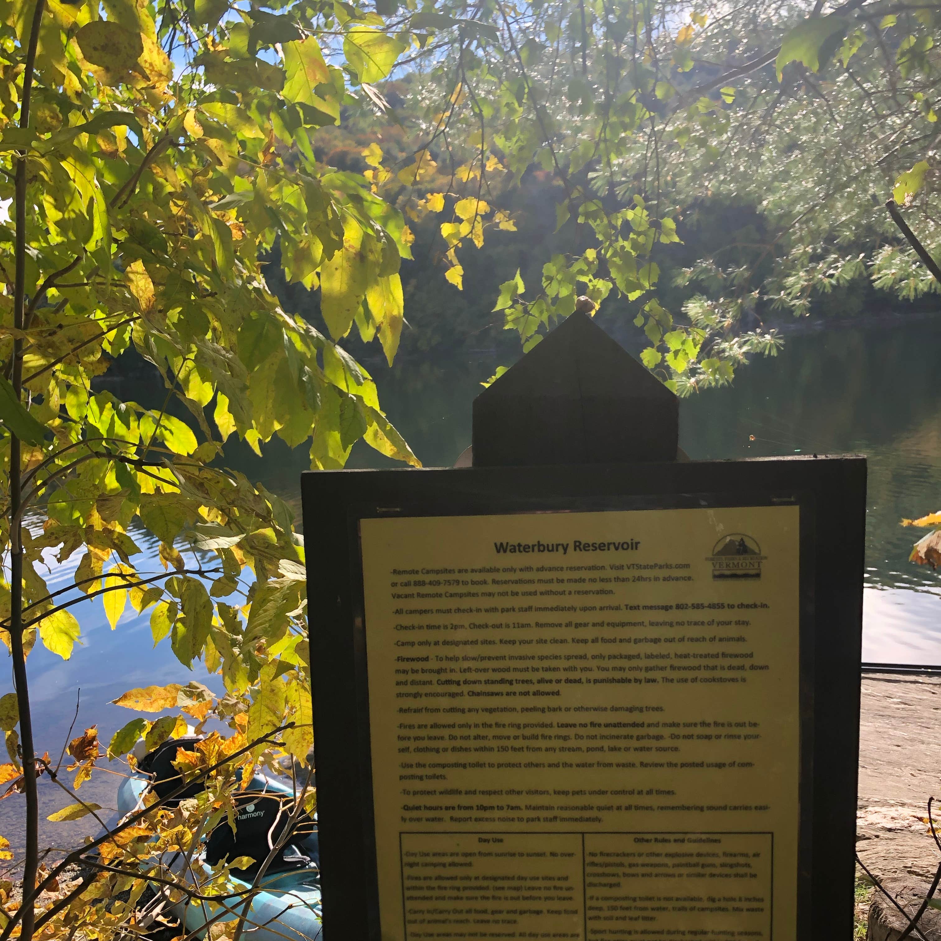 Waterbury Reservoir Remote Sites — Waterbury Center State Park Camping ...